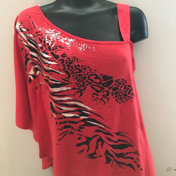 Bozzolo | Tops | 74 New Bozzolo Orange Red Cold Shoulder Top | Poshmark